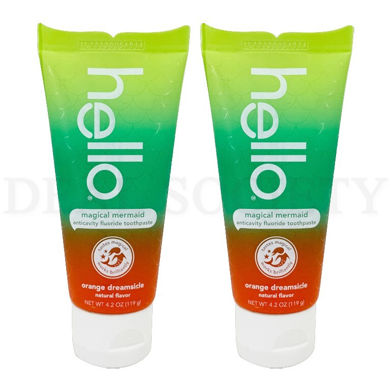 Hello Kids Magical Mermaid Fluoride Toothpaste Orange Dreamsicle Flavor Lot of 2 | eBay