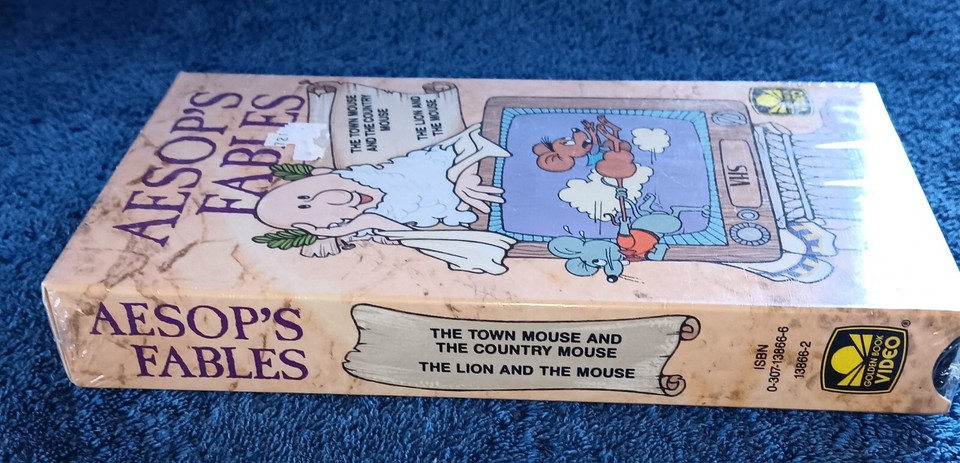 VTG SEALED NOS Golden Book Video VHS AESOP'S FABLES Town Country Mouse ...