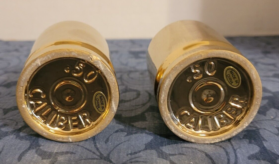 VG Set of 2 50 Caliber Bullet Shot Glasses Gold Color 2 oz 2.75" | eBay