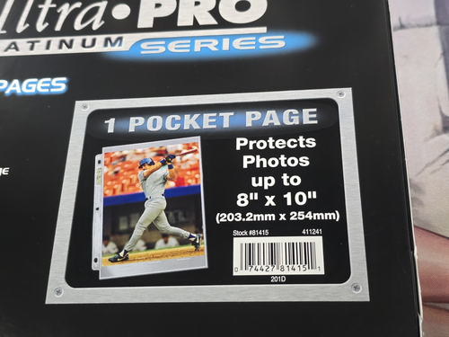 NEW ULTRA PRO PLATINUM (100) 1-POCKET (8x10) Comic, Photo, Magazine ...