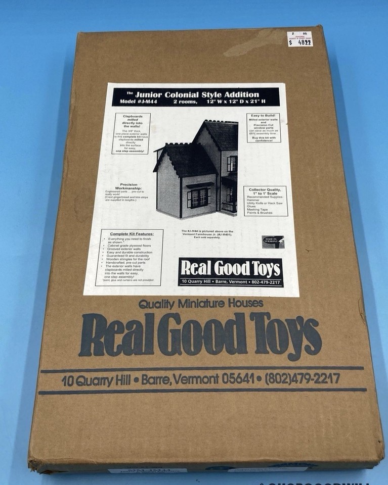 Real Good Toys Colonial Jr Dollhouse Addition Kit, Unfinished Dollhouse ...