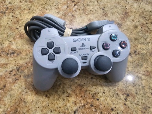 Official Sony PlayStation 1 PS1 Dual Shock Analog Gray OEM Controller ...