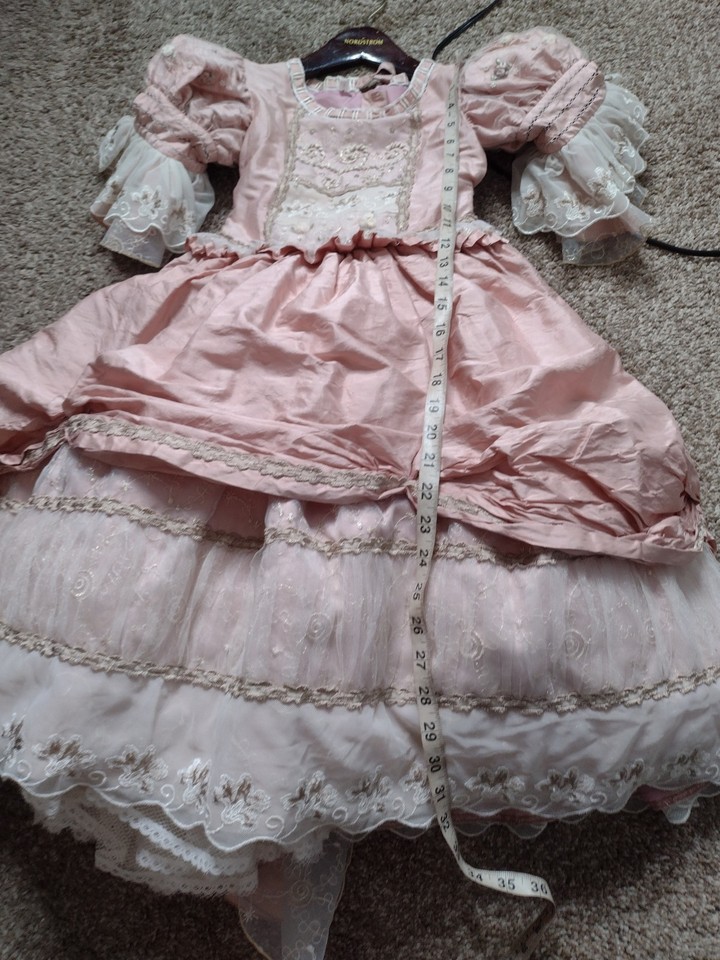 Vintage Girls Cottage Core Whimsical Fairy Dress Size 4 Beaded Floral ...