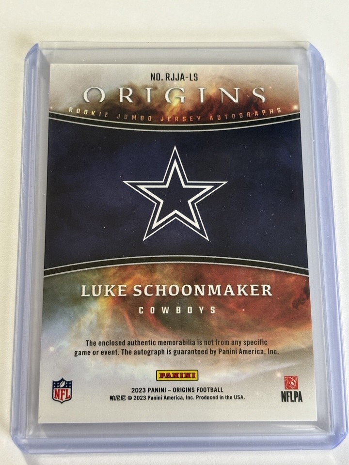 2023 Panini Origins Jumbo Jersey Patch Luke Schoonmaker #18 Rookie ...