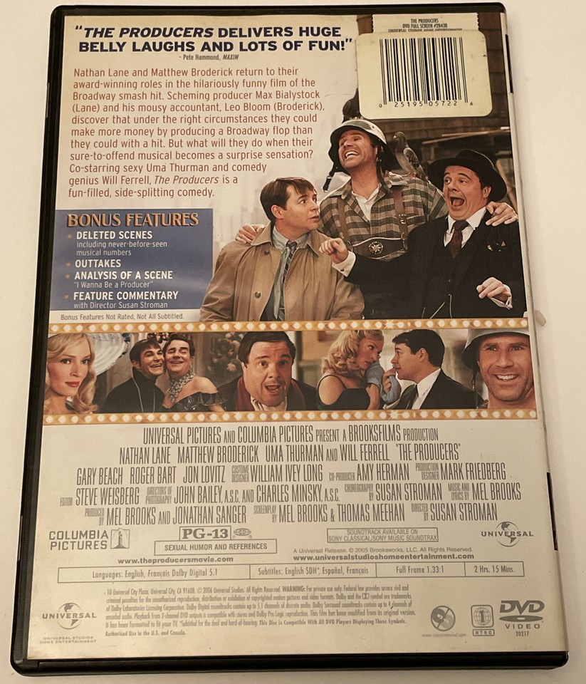 DVD-2006-THE PRODUCERS-MATTHEW BRODERICK, NATHAN LANE, UMA THURMAN | eBay