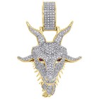 10K Yellow Gold Diamond GOAT Greatest Of All Time Pendant 1.65" Charm 0 ...