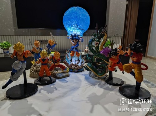 Dragon Ball Gt Son Goku Spirit Bomb Super Saiyan Statue Figure Lights ...