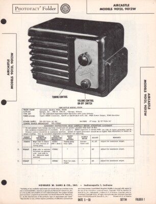 Aircastle - Model 90121/9012W - Radio - Original Service Manual - 1950 ...
