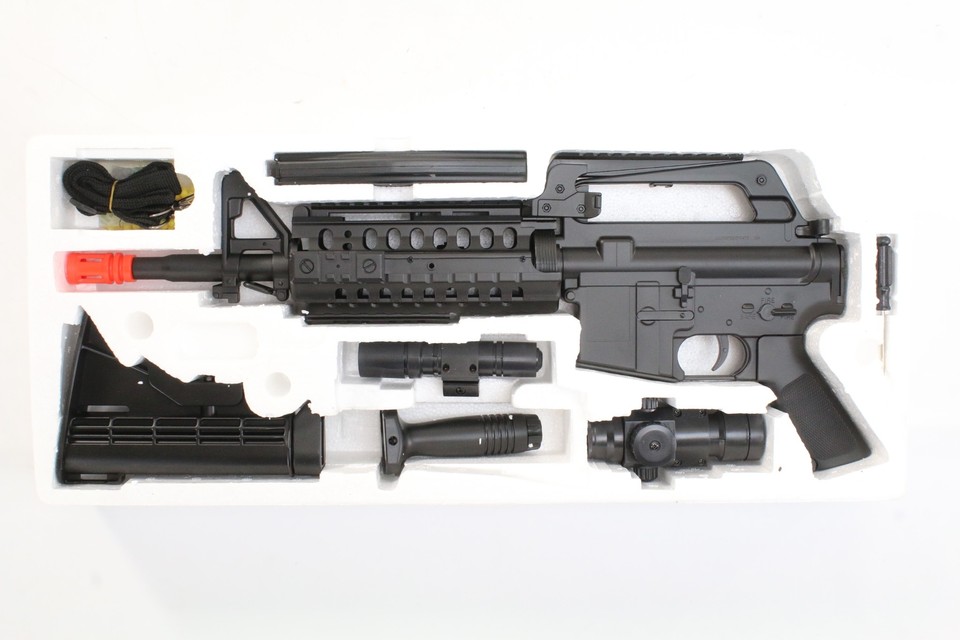 Used Airsoft Gun Rifle Spring Powered Fully Loaded M4 MR-733 | eBay