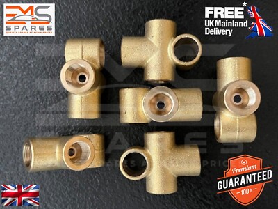 Brake Line Pipe Brass T 3Way Female Fitting Connector Splitter M10x1 ...