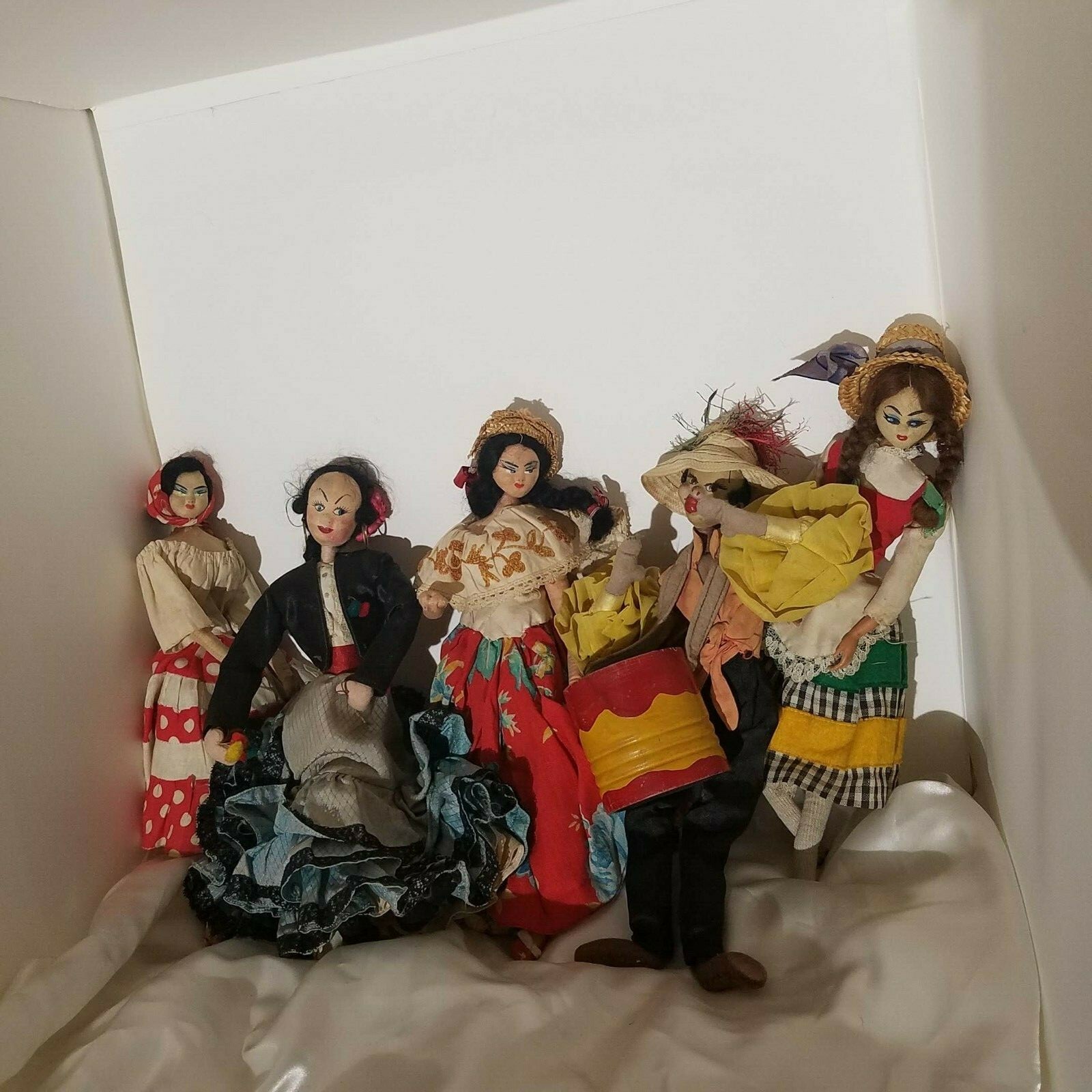 5 Vintage 1940's Caribbean Cloth & Wire Caricature 10" Dolls. Ethnic ...