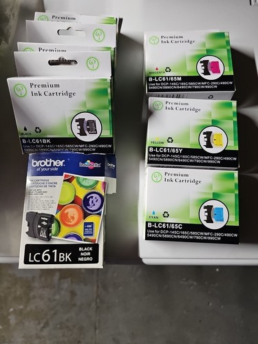 New Brother LC61 Black Cyan Magenta Yellow LC61CL Ink Cartridges Sealed ...