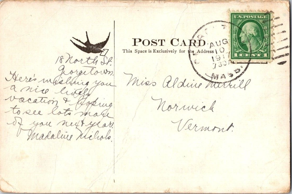 Postcard View School Street from Square,Merrimac Mass. C 6 | eBay