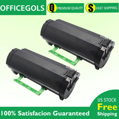 2 PK 50F1000 Black Toner For Lexmark MS310dn MS312dn MS315dn MS510dn ...