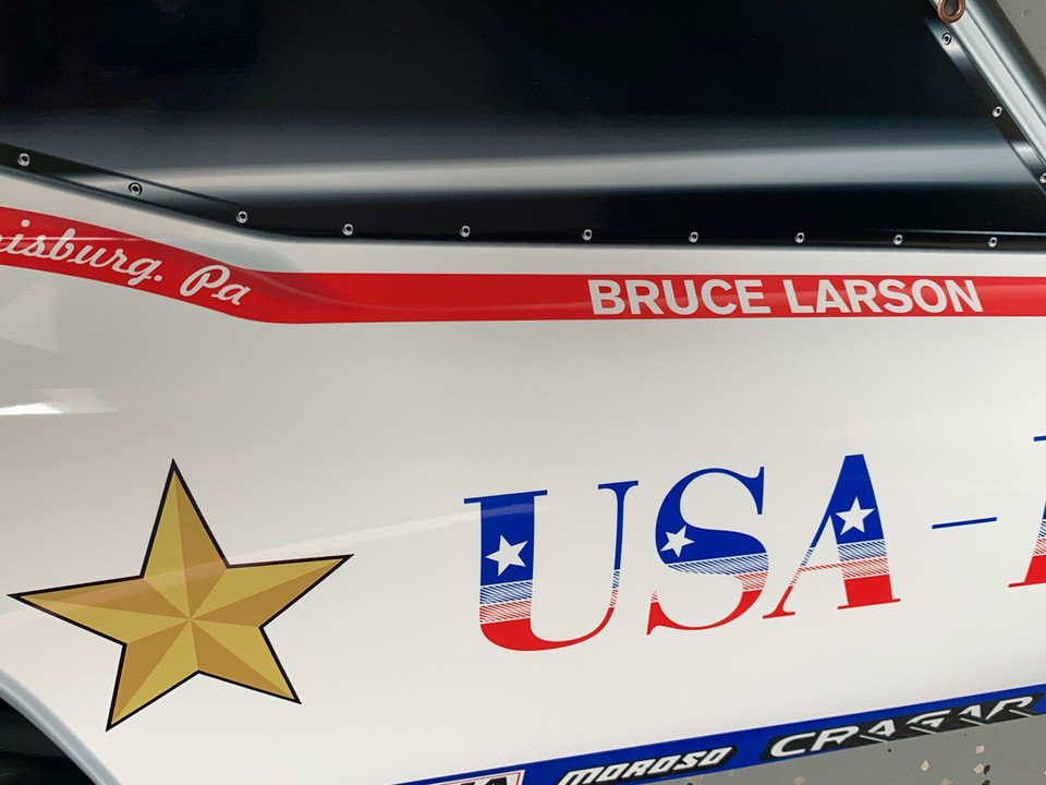 WOW! Corvette USA-1 Bruce Larson RACE CAR DRAG RACING Door Style Sign ...