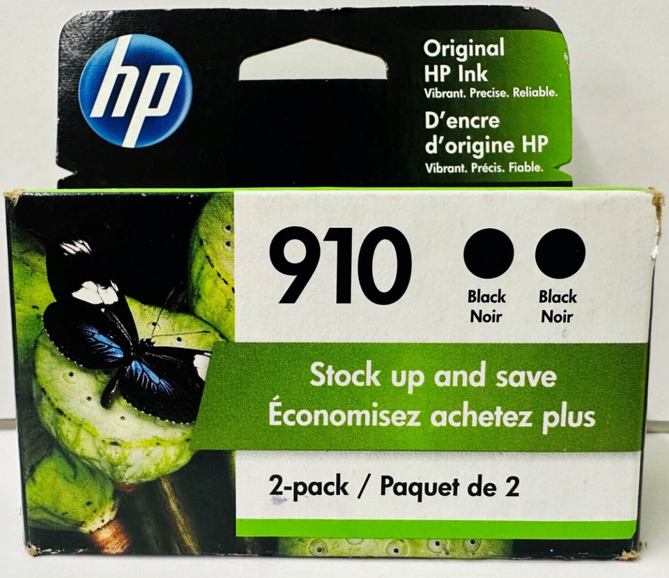New Genuine HP 910 Black Color Ink Cartridges OfficeJet Pro 8020 8025 ...