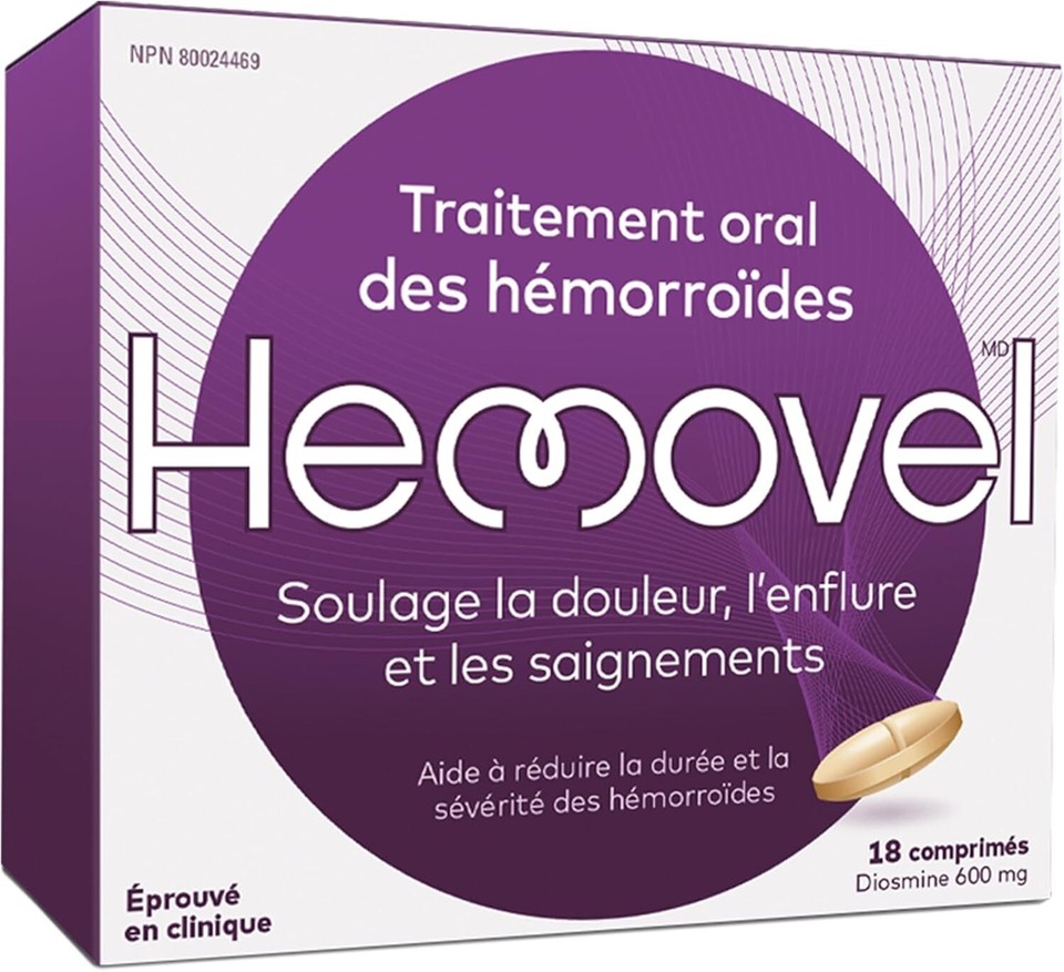 Hemovel Oral Treatment Hemorrhoids Clinically Proven Diosmin 600mg 18 ...