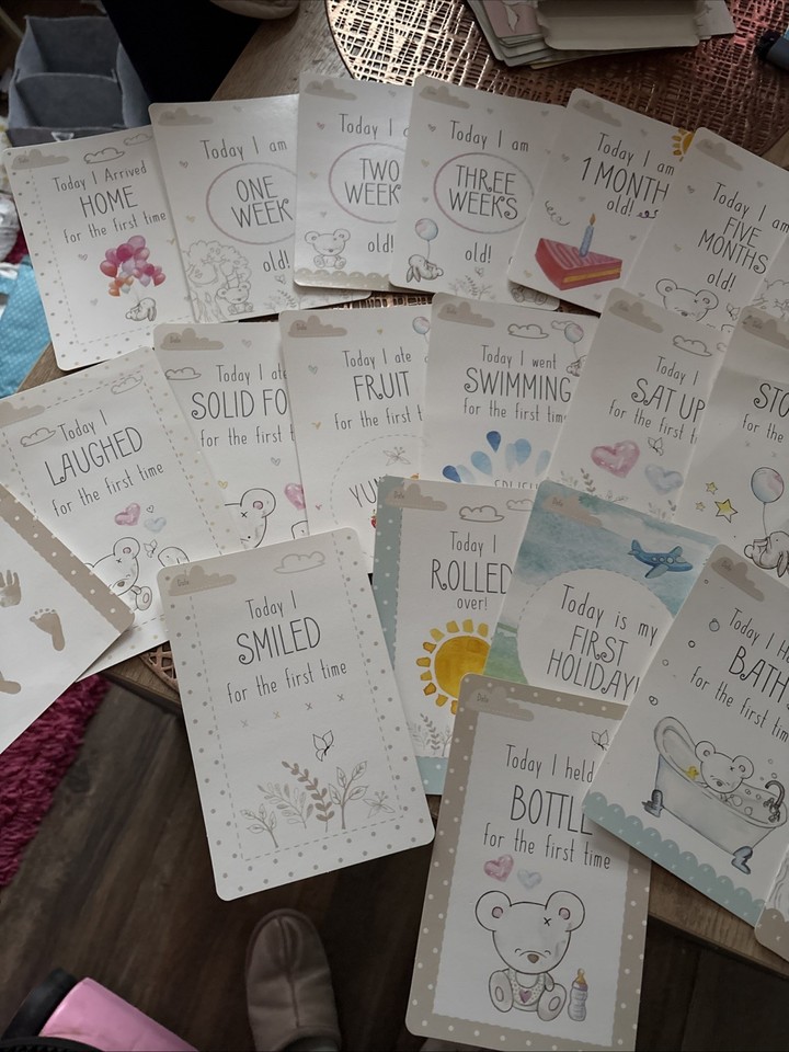 Various Baby Milestones Cards Baby Birth Cards 30 In Total | eBay UK
