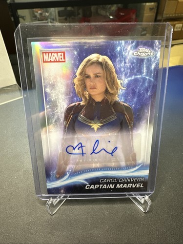 2025 Topps Chrome Marvel Brie Larson As Captain Marvel Refractor Auto ...