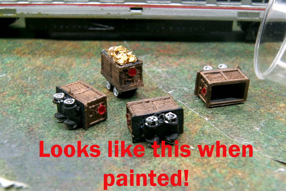 Set of 4 N Scale Mine Carts Ore Car Plastic Unpainted minecarts | eBay