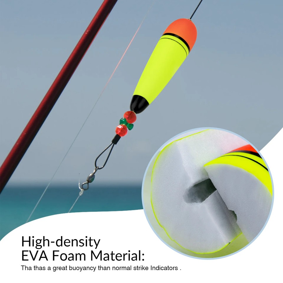 4/6/7inch 4pcs Yellow EVA foam fishing bobbers Sea Fishing Catfish ...