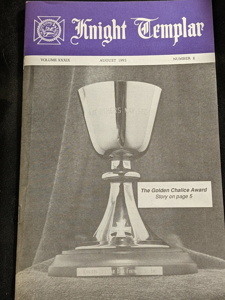 Knight Templar Masonic Magazine (2 issues July & August 1993 Vol XXXIX ...