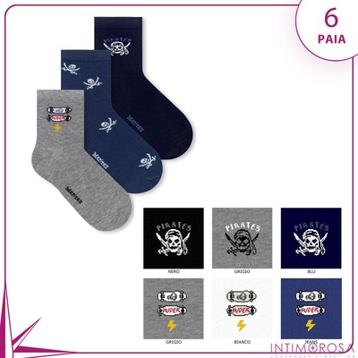 Socks Child Meritex 7068 Pirates Cotton 6 Pairs | eBay
