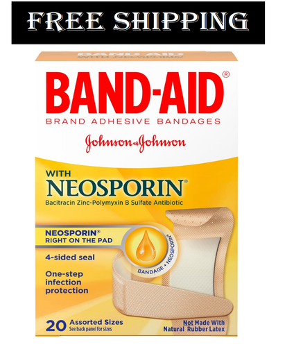 Band-Aid - 5570 Brand Bandages with Neosporin Antibiotic Ointment ...