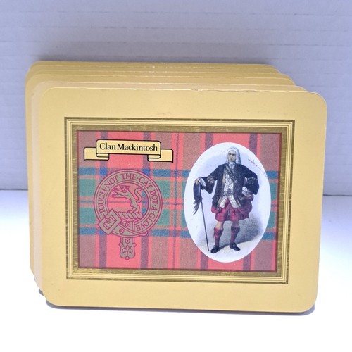 Vintage Clan Mackintosh Scottish Cork Coasters Set of 6 Manor Craft ...