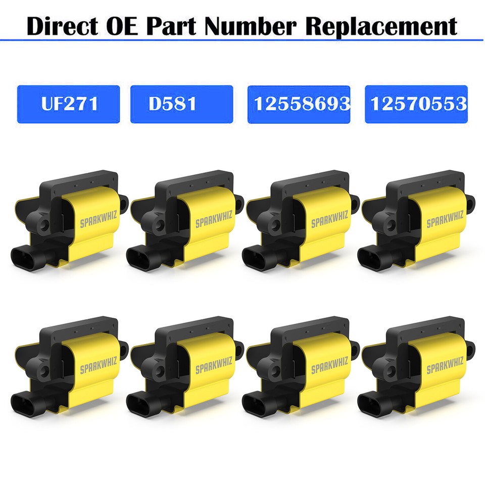 8 Square LS3 Ignition Coil Pack & Spark Plug Wire For Chevy GMC 4.8/5.3 ...