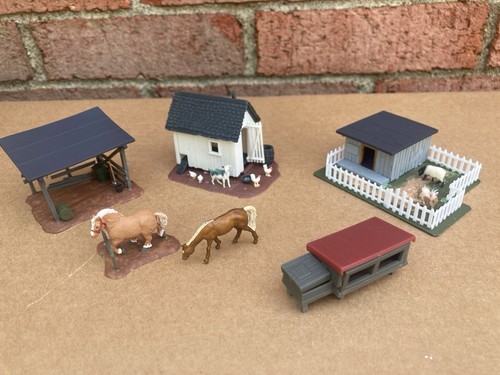 Ho scale farm outbuildings with animals | eBay
