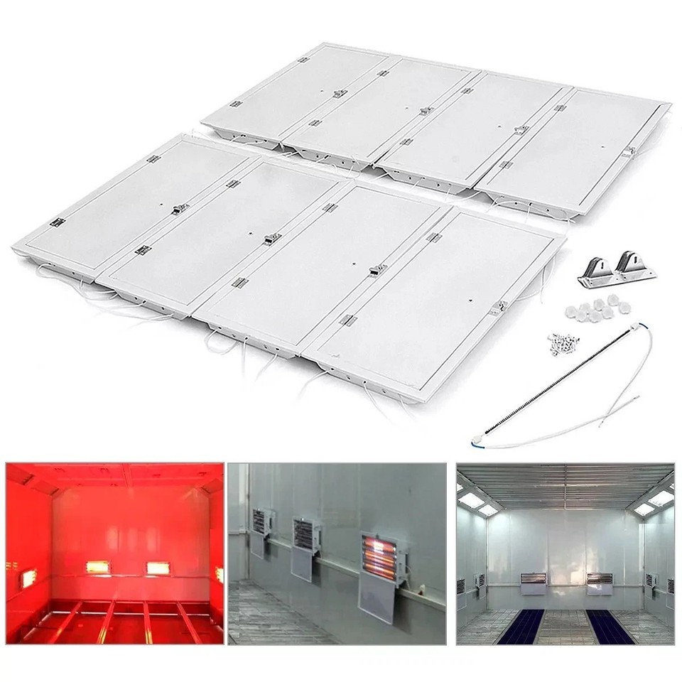 8 X 3KW Spray Baking Booth Infrared Paint Curing Lamp Heaters Heating ...