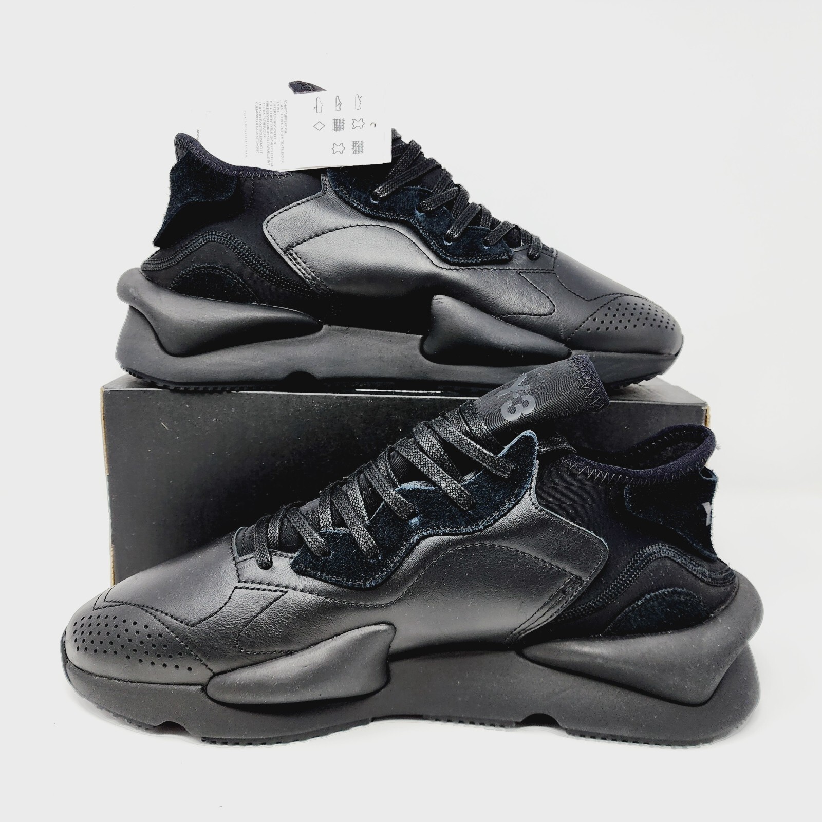 ADIDAS Y-3 KAIWA YOHJI YAMAMOTO TRIPPLE BLACK LEATHER IE7255 NWOB Sz 12 ...