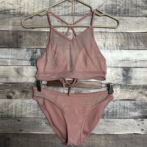 Gossip 2-pc Swim Pink Bikini Sheer Strappy-Backed Size Small | eBay