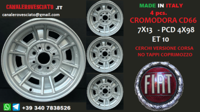 4 Hoops fiat 124 128 cromodora cd66 corsa 7x13 4x98 Felgen wheels ...