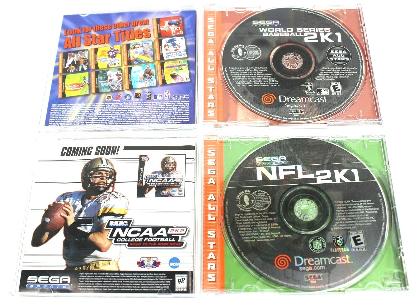 World Series Baseball 2K1 & NFL 2K1 Sega Dreamcast 2000 - Tested - Free ...