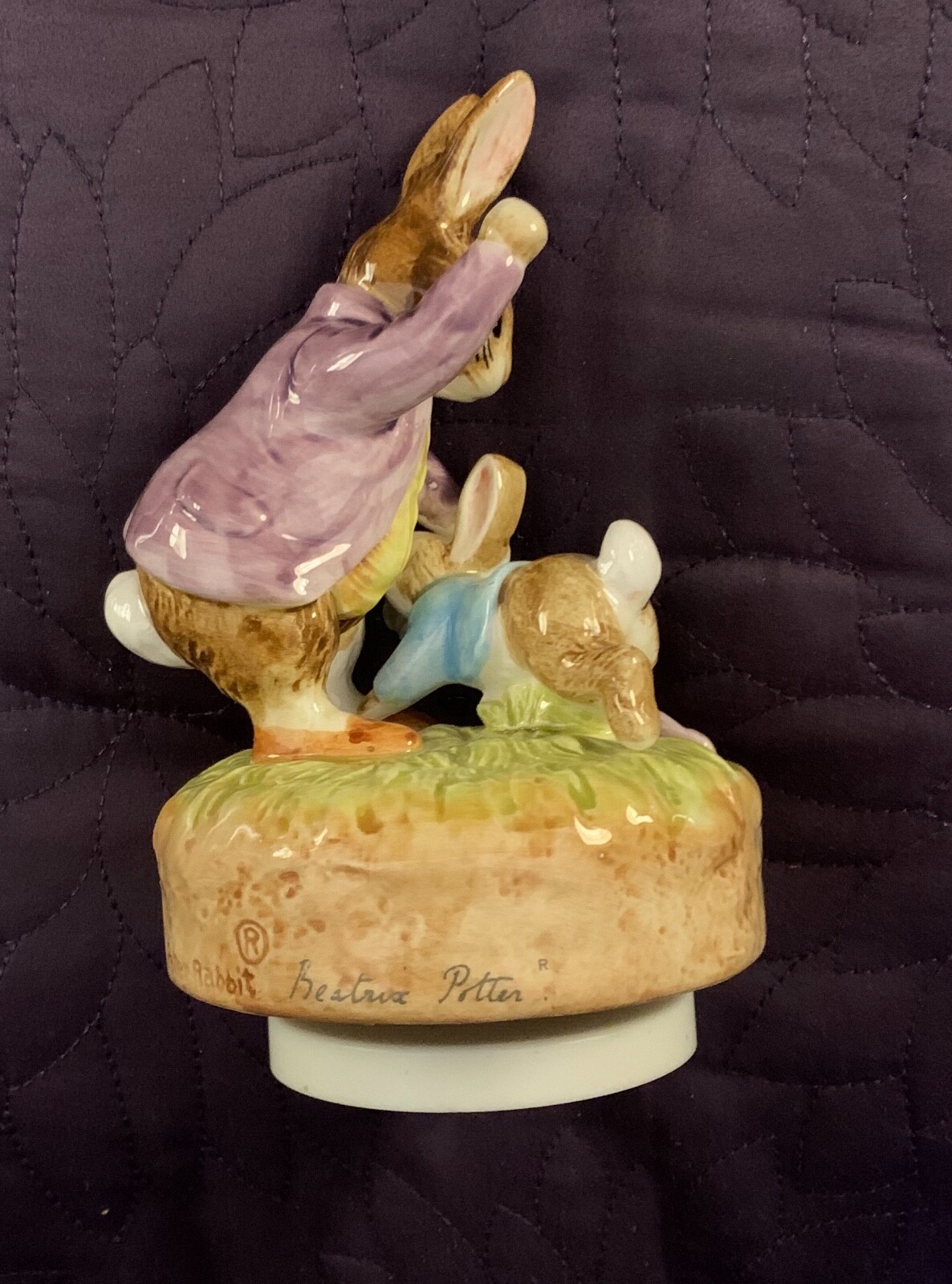 SCHMID PETER RABBIT MUSIC BOX BENJAMIN BUNNY C.1986 BEATRIX POTTER ...