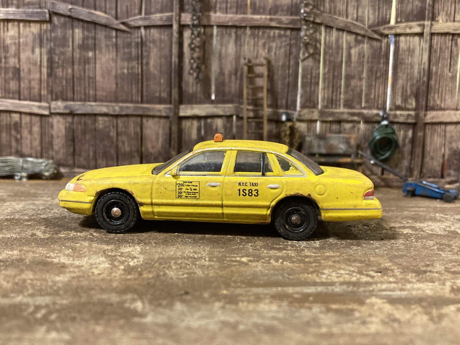 1994 Ford Crown Vic Taxi Cab Rusty Weathered Custom 1/64 Diecast Car ...