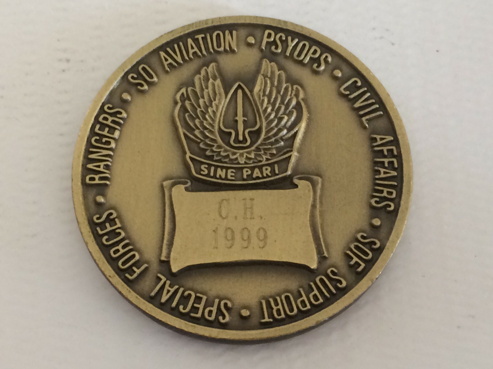 1999 US Army Special Operations Command USASOC Named Challenge Coin | eBay