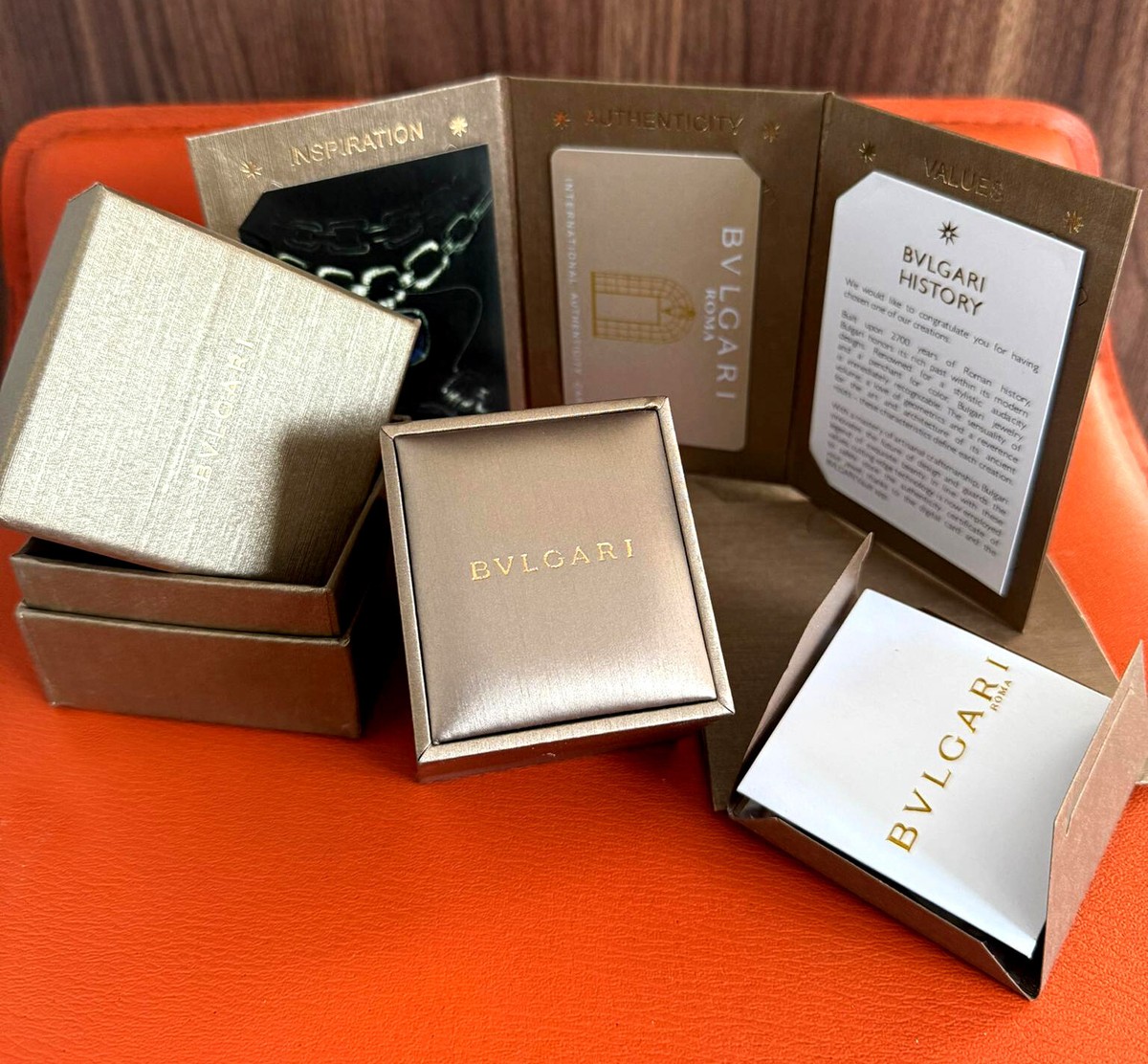 Bvlgari Box Ring BULGARI Ring Box + Outer Box 2.90x2.60x2.5 Inches