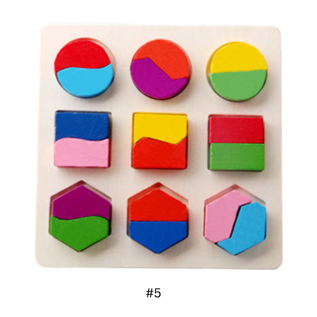 Wooden Shapes Kids Geometry Educational Toys Puzzle Montessori Early ...