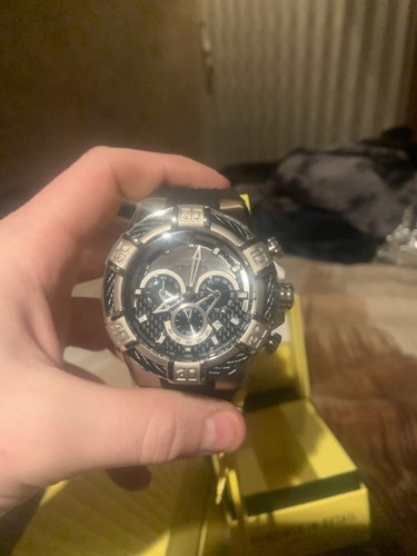 Invicta Bolt Zeus Magnum Gun Metal Accent Steel 52mm Dual Movement ...