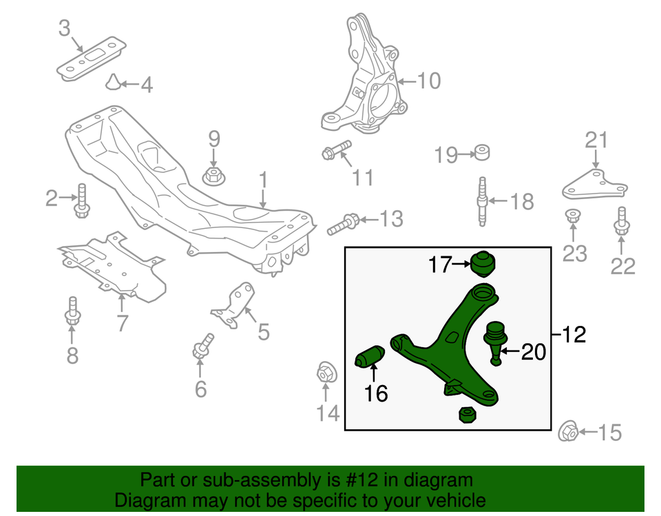 Genuine Subaru Control Arm 20202SG012 | eBay