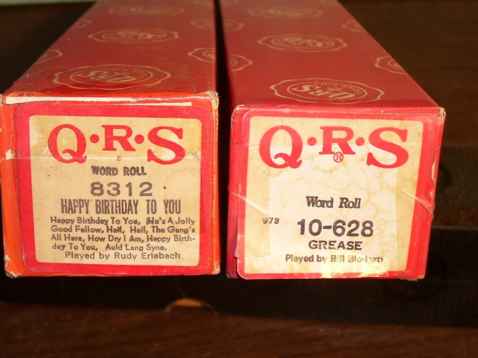 LOT OF 9 PLAYER PIANO ROLLS ~ Q-R-S WORD ROLLS ~ "YES WE HAVE NO ...