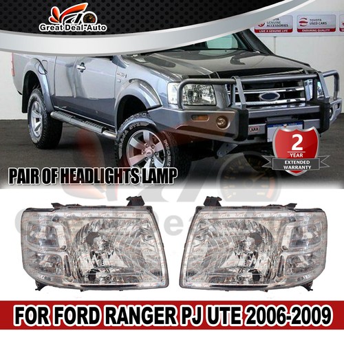 Pair of LH+RH Head Lights Front Lamps For Ford Ranger PJ Ute 2006~2009 ...