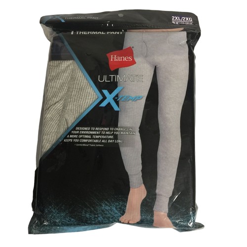 Hanes Ultimate X-Temp Men's 2XL Tagless Thermal Gray Pants | eBay