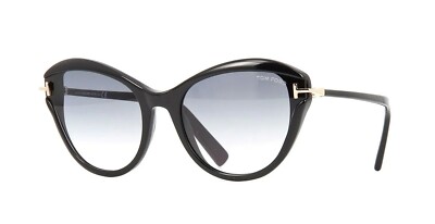 Tom Ford LEIGH FT 0850 Shiny Black/Dark Grey Shaded (01B) Sunglasses | eBay