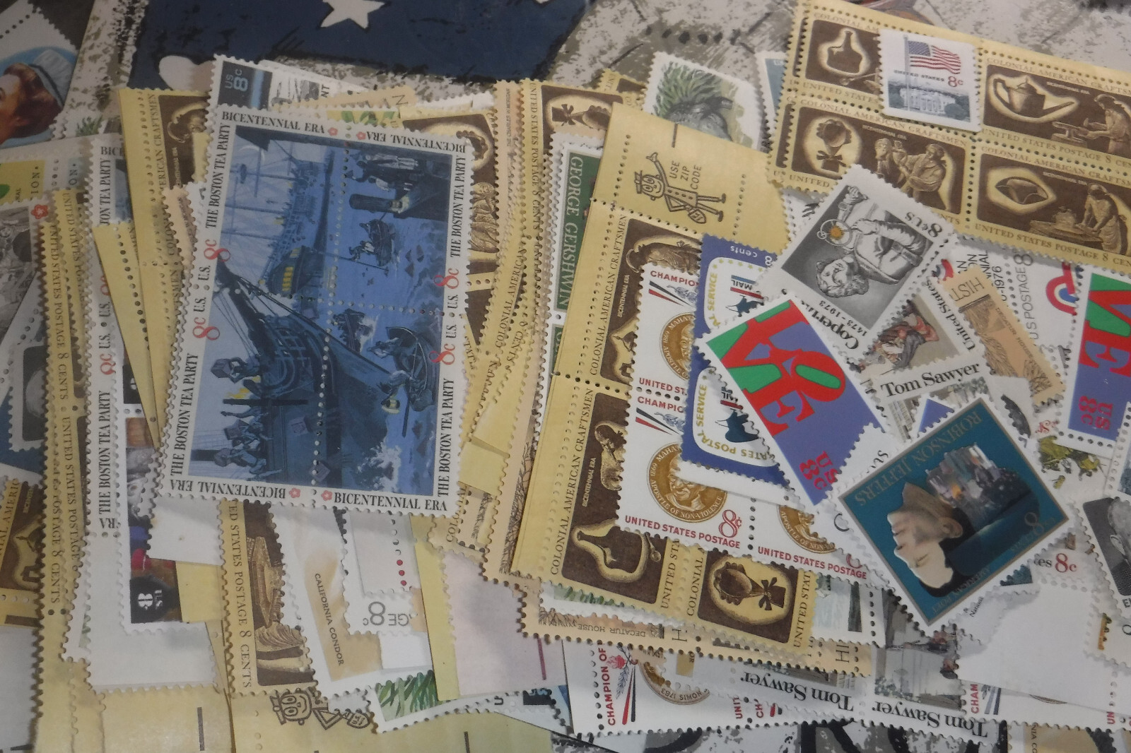 Unused 8 Cent Stamps, Vintage Eight Cent U.S. Postage Stamps $8 Face ...