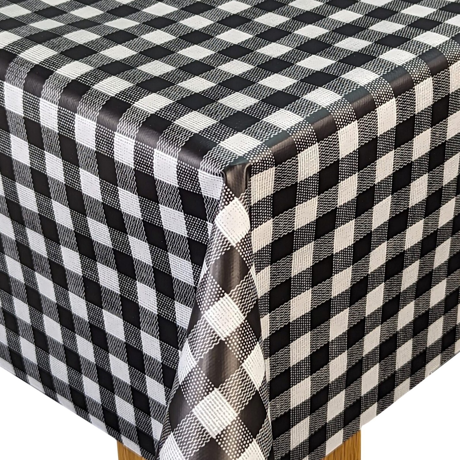 Gingham Check Tablecloth Wipe Clean PVC Vinyl Oilcloth Table Protector ...