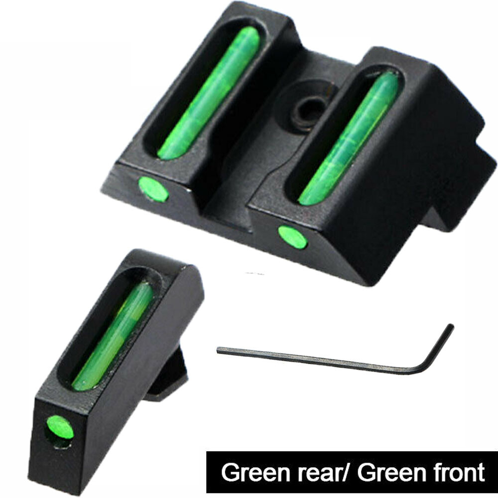 Fiber Optic Sights Set Front Rear for Glock 17 17L 19 22 23 24 26 27 33 ...